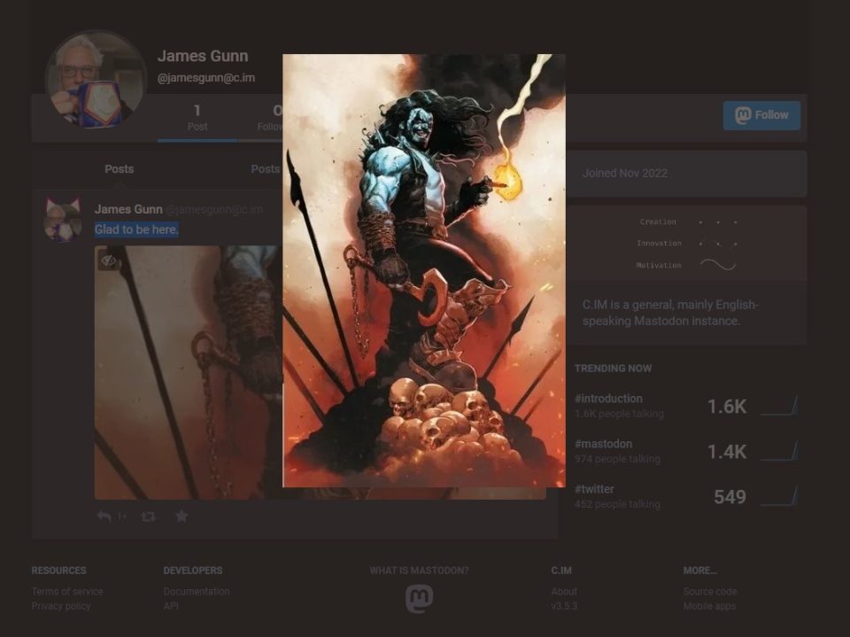 James Gunn Teases Lobo On Mastodon Social Network