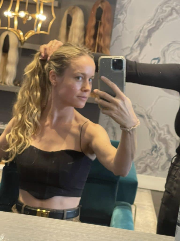 Brie Larson Swings With Sexy Purple Bra [Photos] | Cosmic Book News