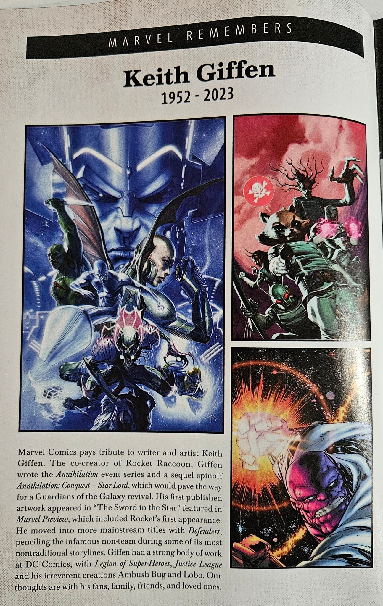 DC and Marvel Comics Pay Tribute To Keith Giffen | Cosmic Book News