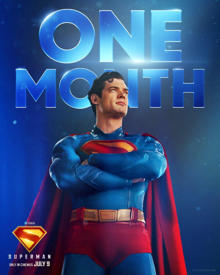 Superman Poster Drops with One-Month Countdown and Explosive New Footage | Cosmic Book News